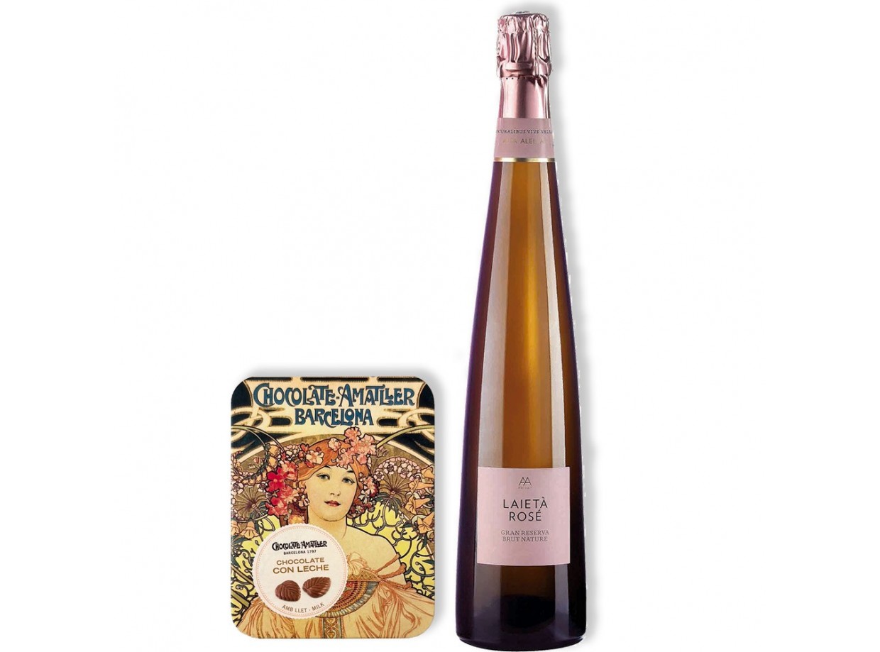 Buy Cava Alta Alella Laietà rose + Hojas de Chocolate Amatller | Ca...