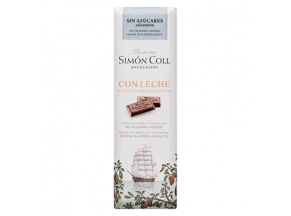 Simon Coll Mini Tableta Chocolate con Leche Sin Azúcar 25gr - Compr...