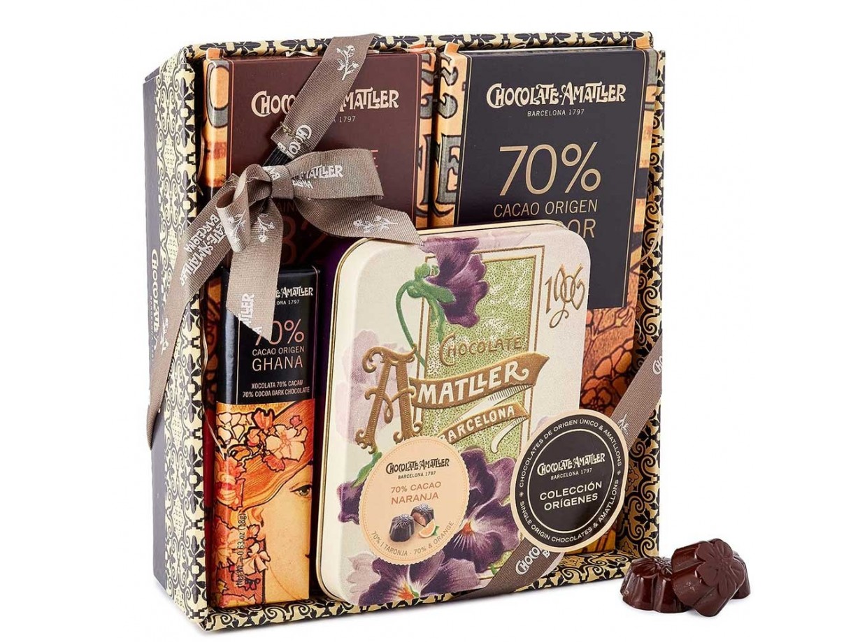 Buy Cesta Chocolate Origenes Naranja Amatller | Campoluz Enoteca