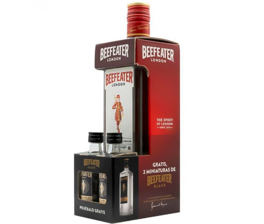 Buy Estuche Beefeater 70 cl + 2 Minis Beefeater Black | Campoluz En...