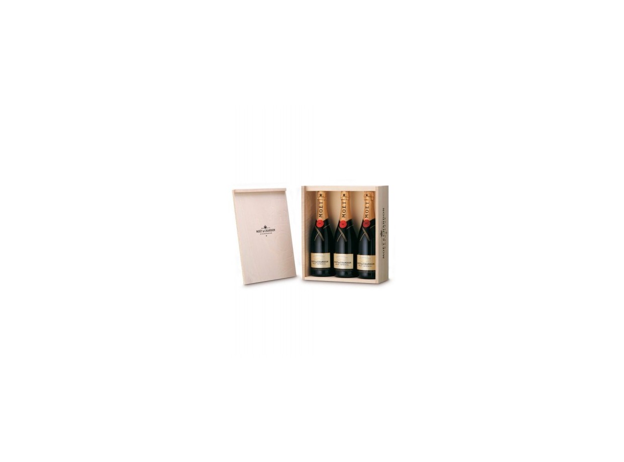 Caja de Madera 3 Botellas Moet & Chandon Brut Imperial - Comprar on...